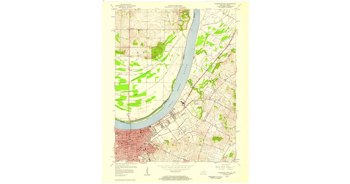 1956 Map of Owensboro East, Daviess County, KY — High-Res | Pastmaps