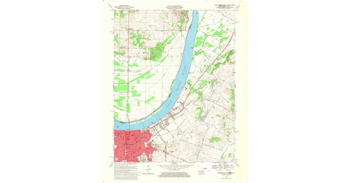 1967 Map of Owensboro East, Daviess County, KY — High-Res | Pastmaps