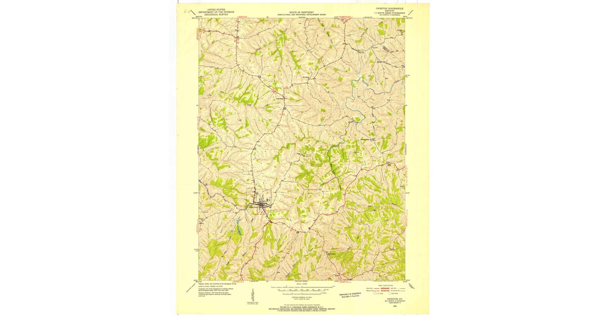 1950 Map of Owenton, KY — High-Res | Pastmaps