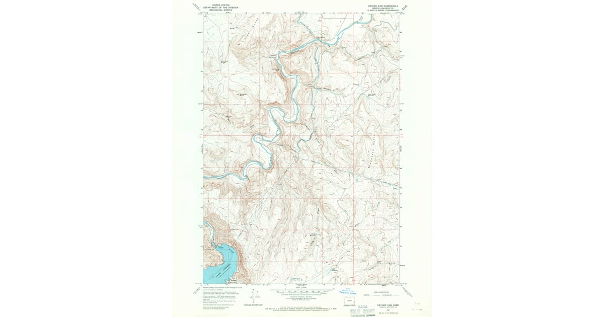 1967 Map of Owyhee Dam, Malheur County, OR — High-Res | Pastmaps
