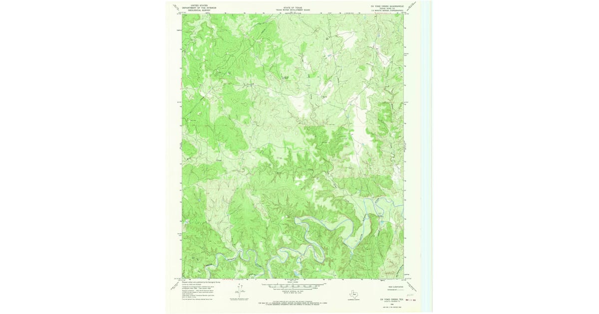 1966 Map of Ox Yoke Creek, King County, TX — High-Res | Pastmaps