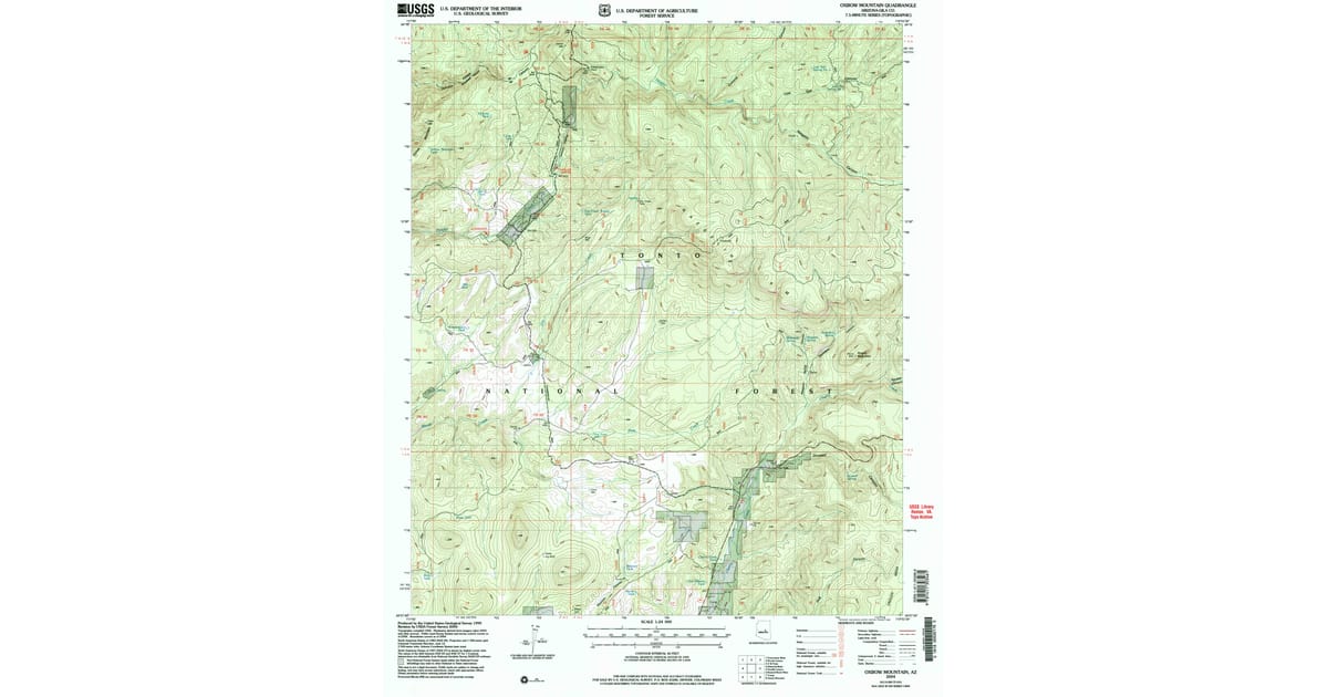 2004 Map of Oxbow Mountain, Gila County, AZ — High-Res | Pastmaps