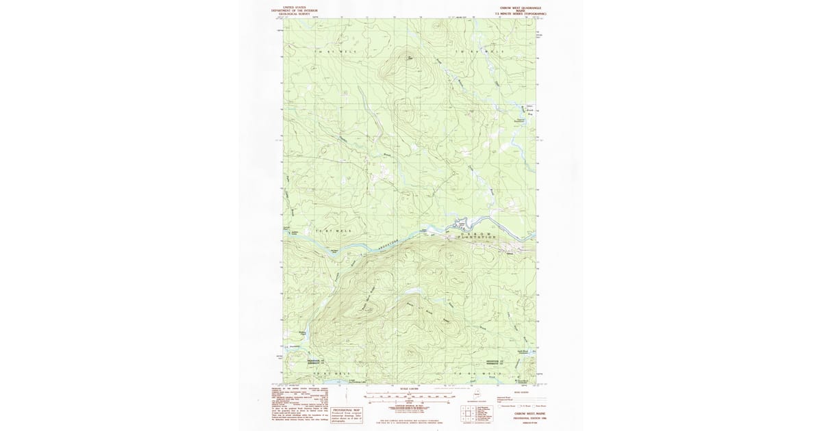 1986 Map of Oxbow West, Aroostook County, ME — High-Res | Pastmaps