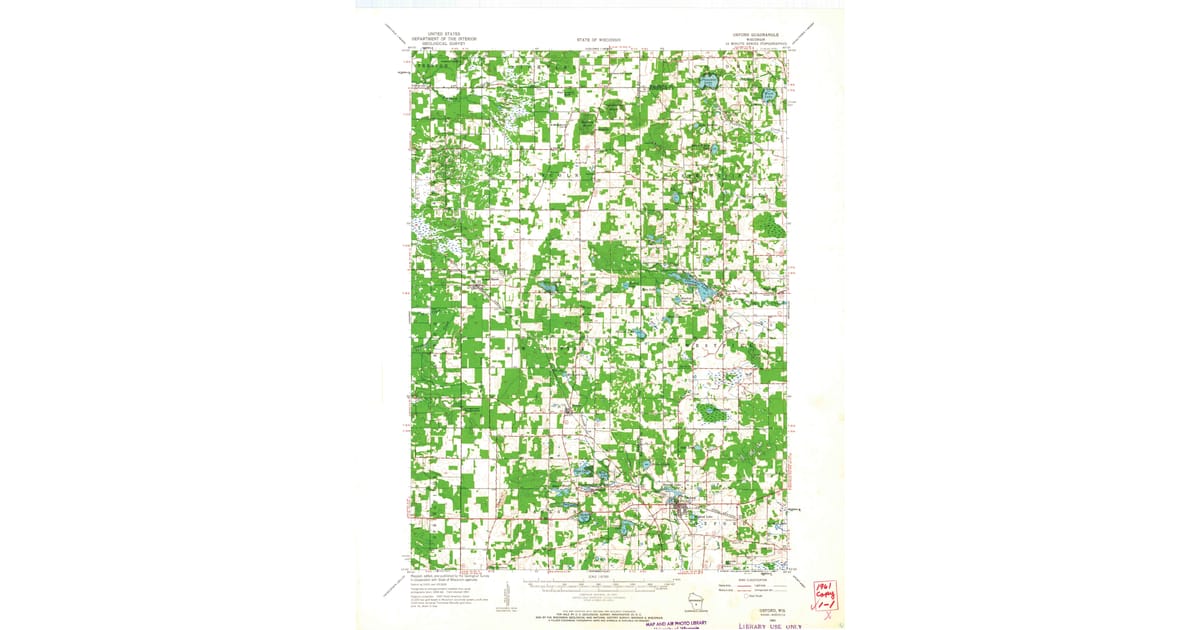 1961 Map of Oxford, WI — High-Res | Pastmaps