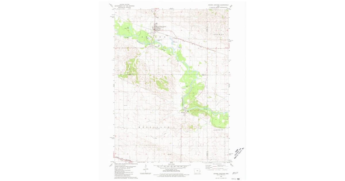 1980 Map of Oxford Junction, IA — High-Res | Pastmaps