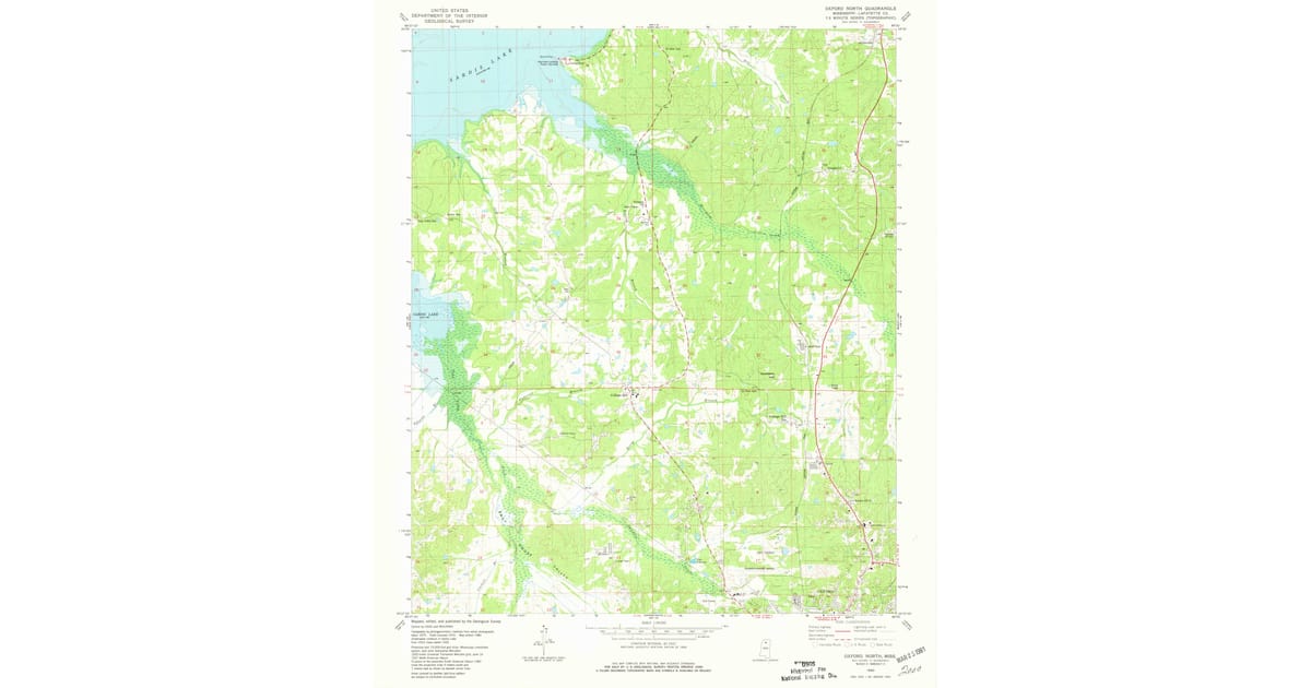 1980 Map of Oxford North, Lafayette County, MS — High-Res | Pastmaps
