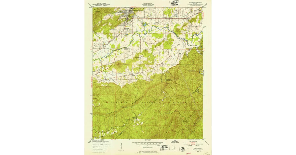1940s Maps of Oxford, AL | Pastmaps