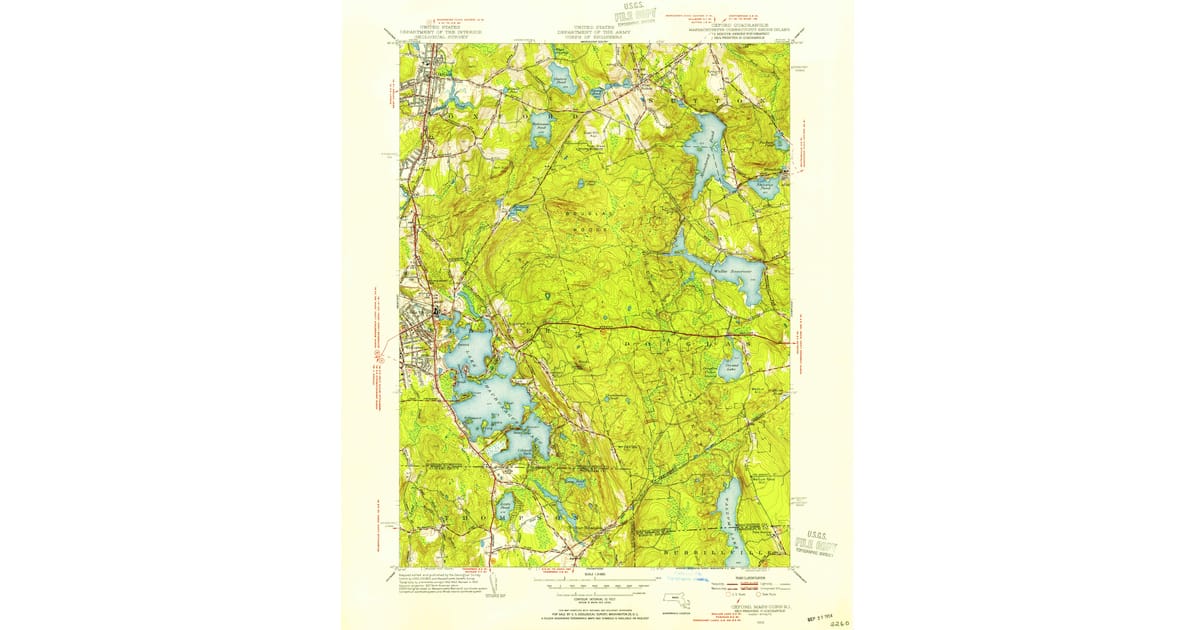 1953 Map of Oxford, Worcester County, MA — High-Res | Pastmaps