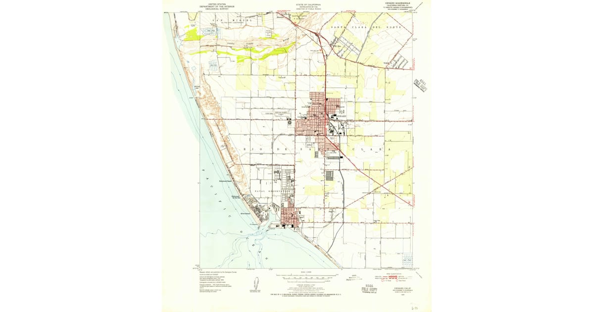 1949 Map of Oxnard, CA — High-Res | Pastmaps