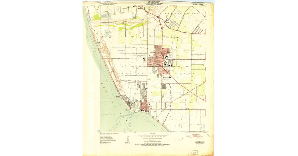 1951 Map of Oxnard, CA — High-Res | Pastmaps