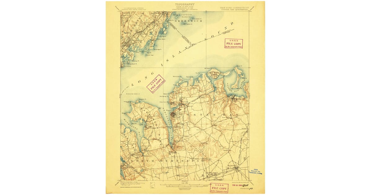 1900 Map of Oyster Bay, Nassau County, NY — High-Res, 1907 Print | Pastmaps