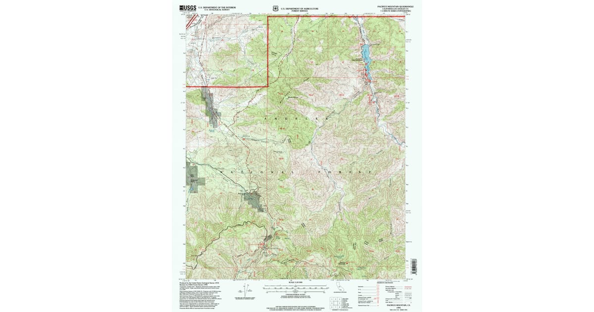 1995 Map of Pacifico Mountain, Los Angeles County, CA — High-Res | Pastmaps