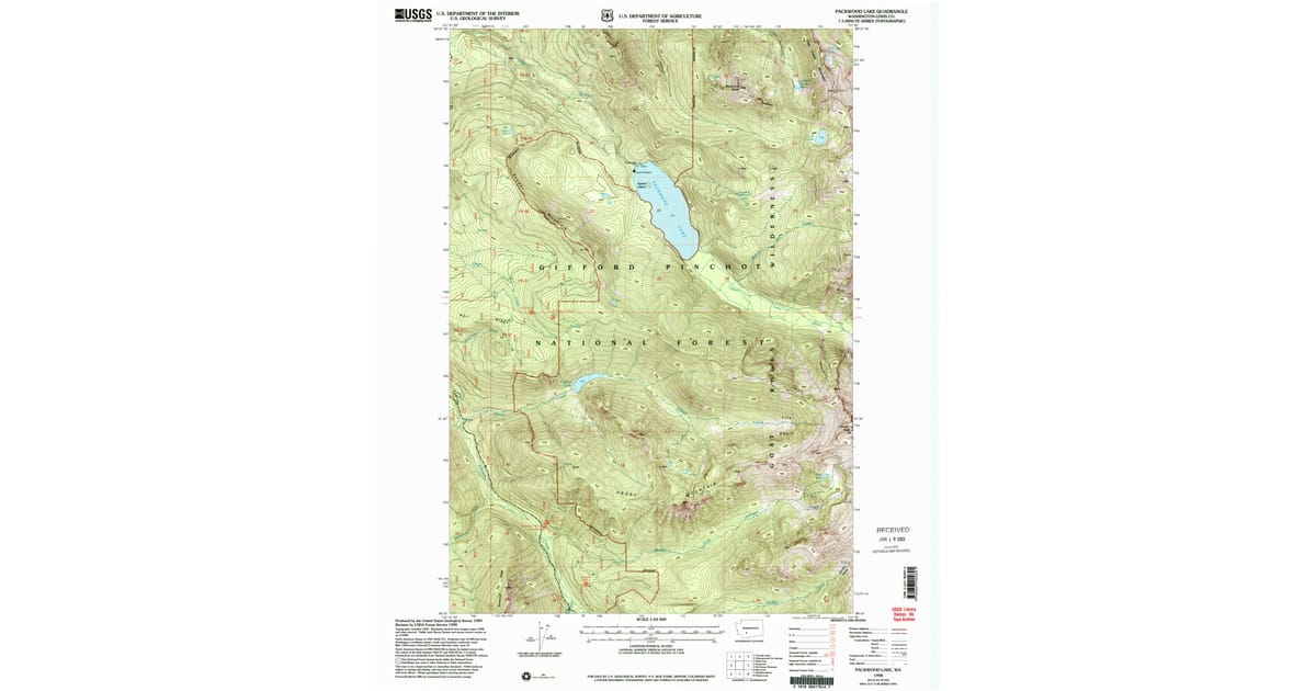 1998 Map of Packwood Lake, Lewis County, WA — High-Res | Pastmaps