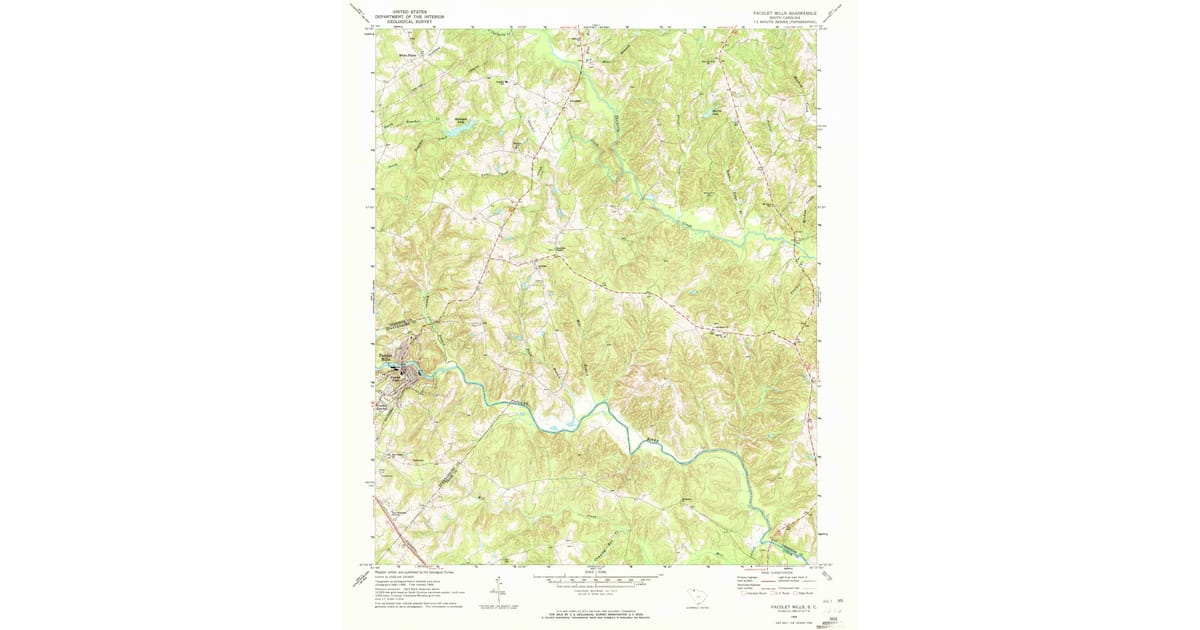 1969 Map of Pacolet Mills, Cherokee County, SC — High-Res | Pastmaps