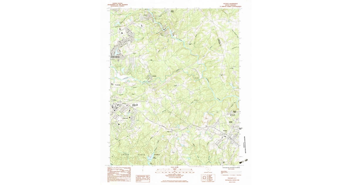 1983 Map of Pacolet, SC — High-Res | Pastmaps