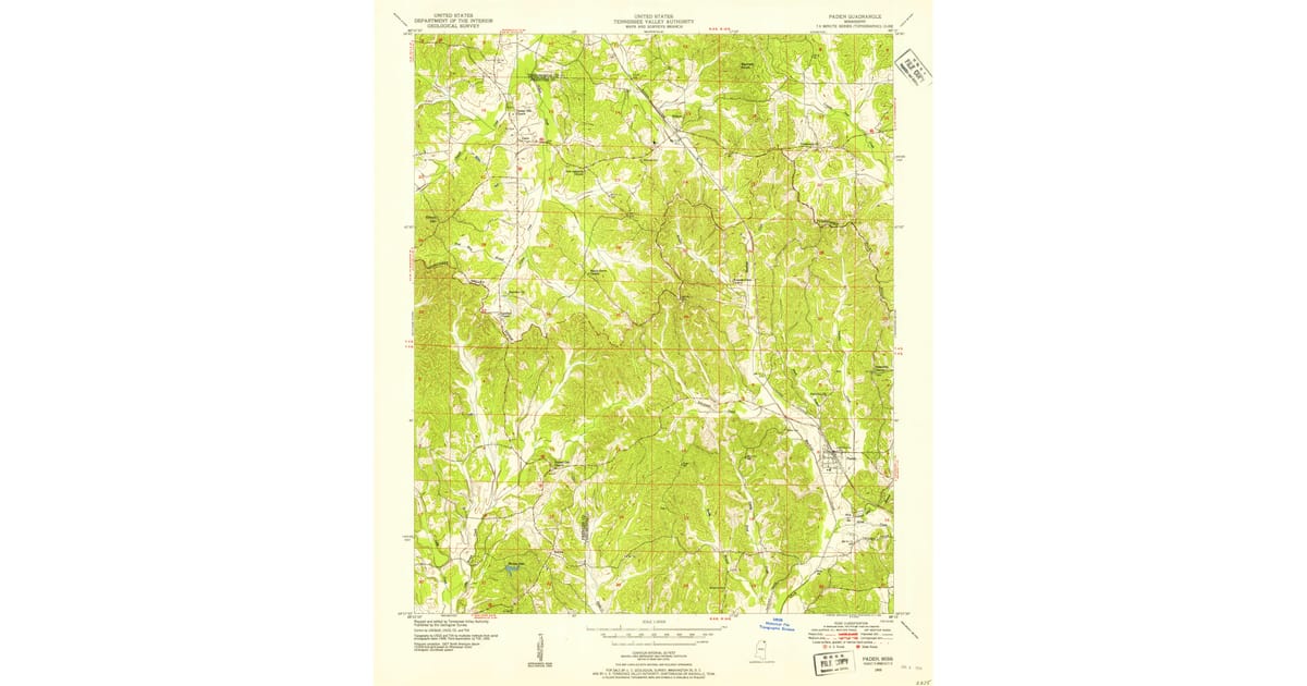 1950 Map of Paden, MS — High-Res | Pastmaps