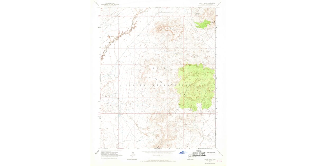 1967 Map of Padilla Mesa, Coconino County, AZ — High-Res | Pastmaps