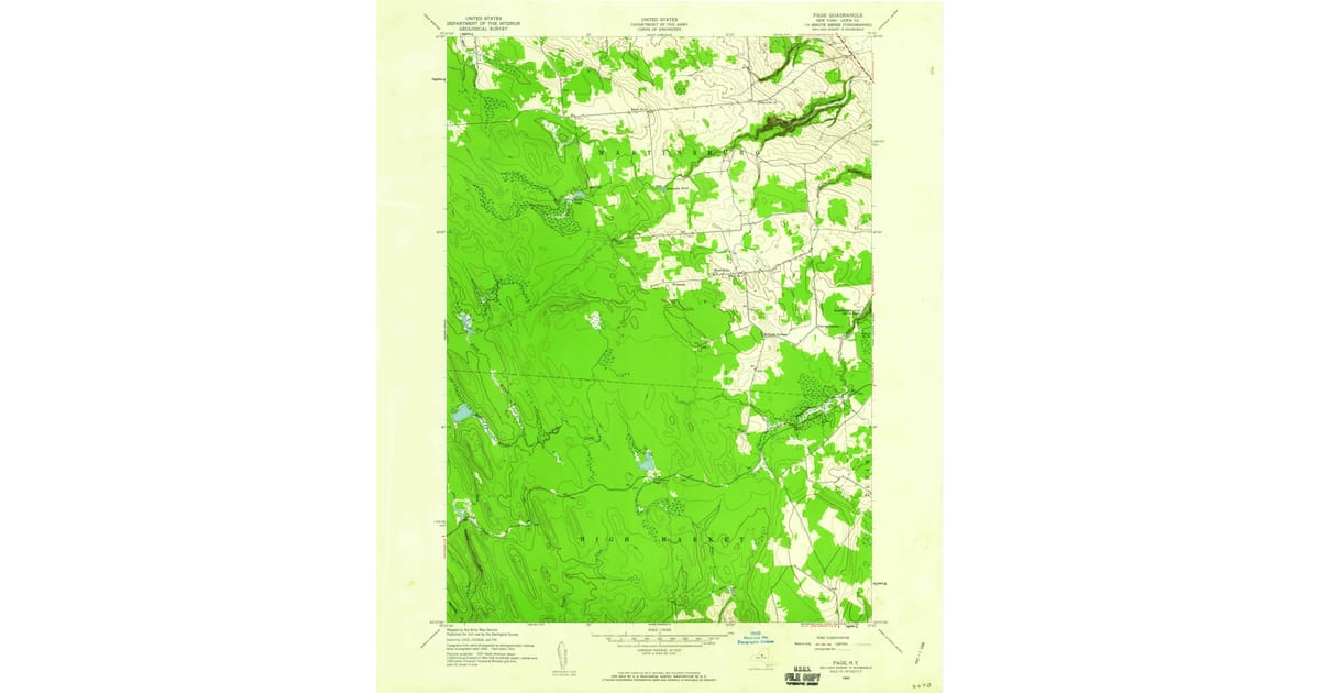 1943 Map of Page, Lewis County, NY — High-Res | Pastmaps