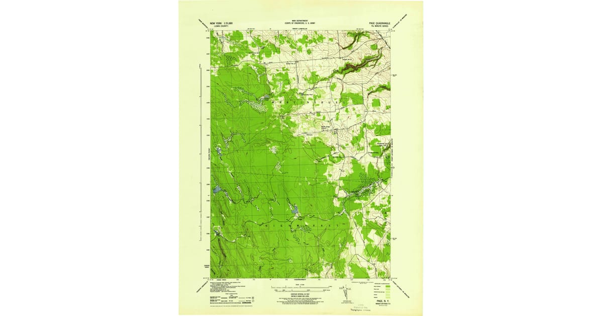 1944 Map of Page, Lewis County, NY — High-Res | Pastmaps