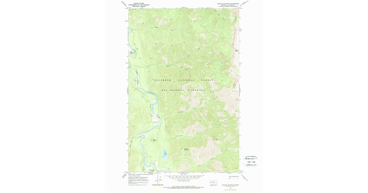 1970 Map of Pagoda Mountain, Flathead County, MT — High-Res | Pastmaps