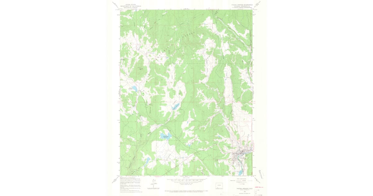 1964 Map of Pagosa Springs, CO — High-Res | Pastmaps