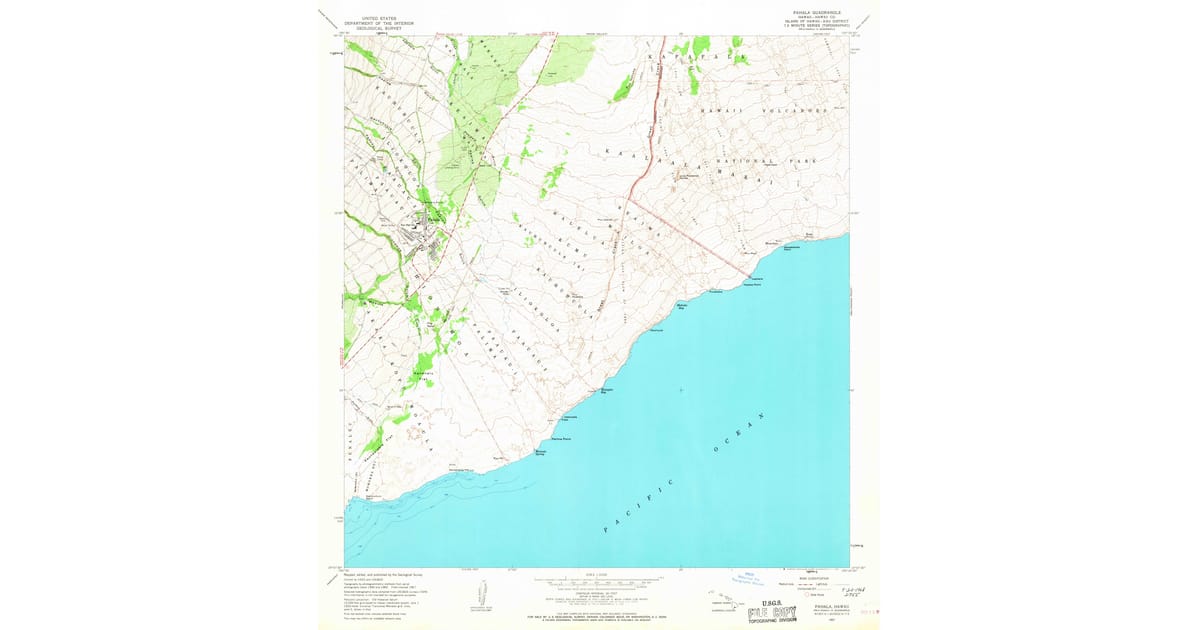 1967 Map of Pahala, HI — High-Res | Pastmaps