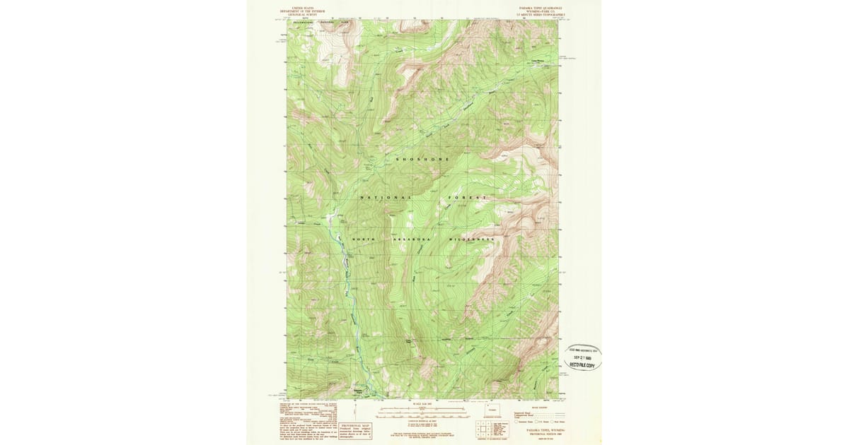 1989 Map of Pahaska Tepee, Park County, WY — High-Res | Pastmaps