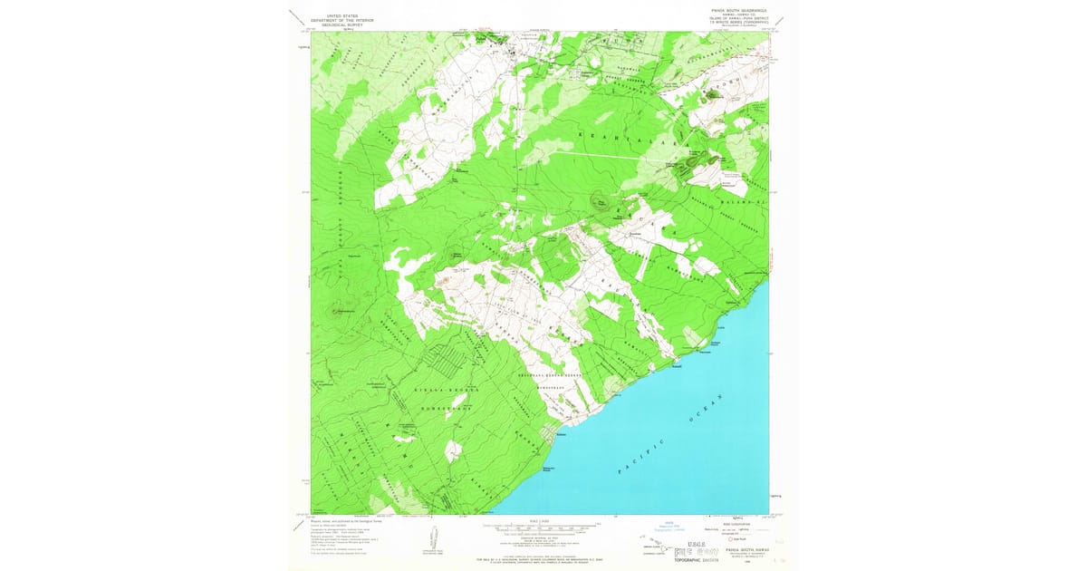 1966 Map of Pahoa South, Hawaii County, HI — High-Res | Pastmaps