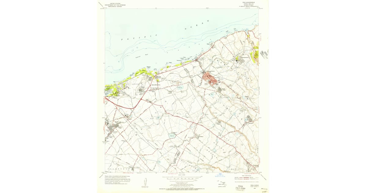 1954 Map of Paia, HI — High-Res | Pastmaps