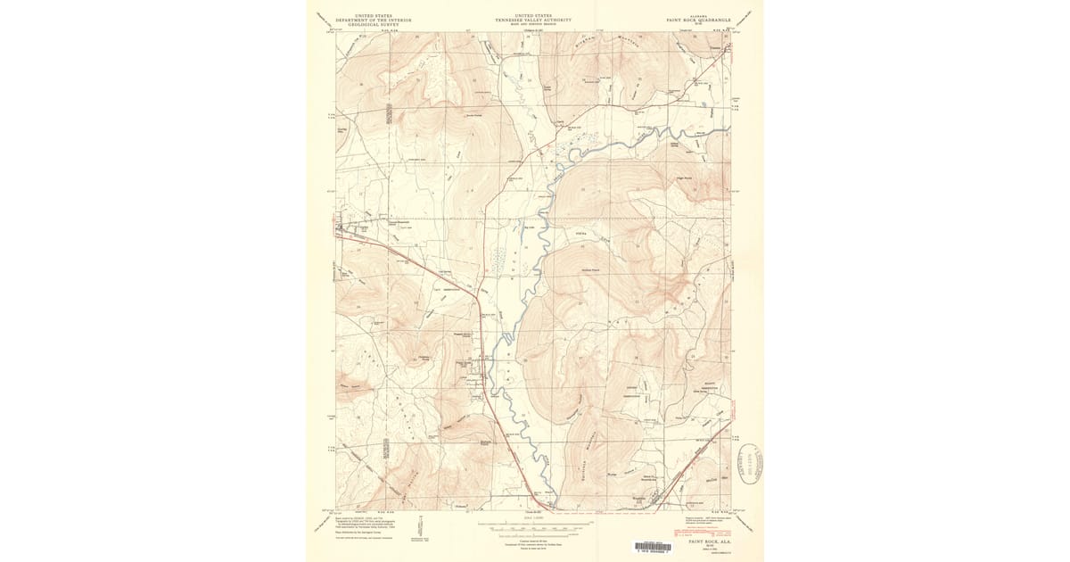 1950 Map of Paint Rock, AL — High-Res | Pastmaps