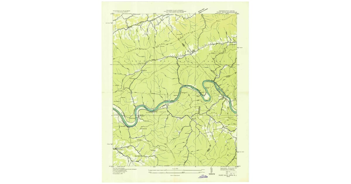 1935 Map of Paint Rock, Madison County, TN — High-Res | Pastmaps
