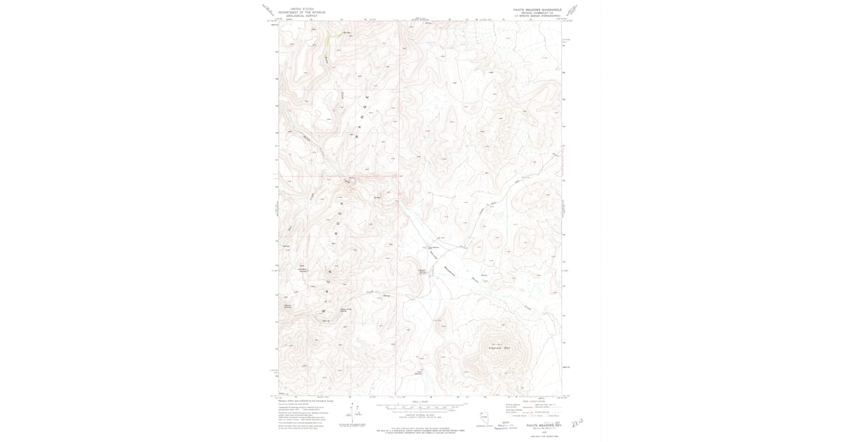 1972 Map of Paiute Meadows, Humboldt County, NV — High-Res | Pastmaps