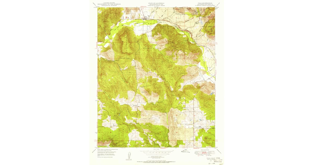 1949 Map of Pala, CA — High-Res | Pastmaps
