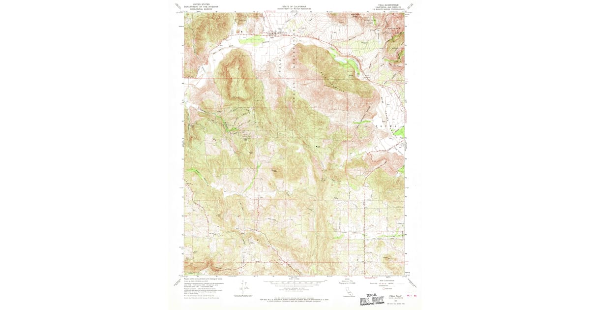 1968 Map of Pala, CA — High-Res | Pastmaps