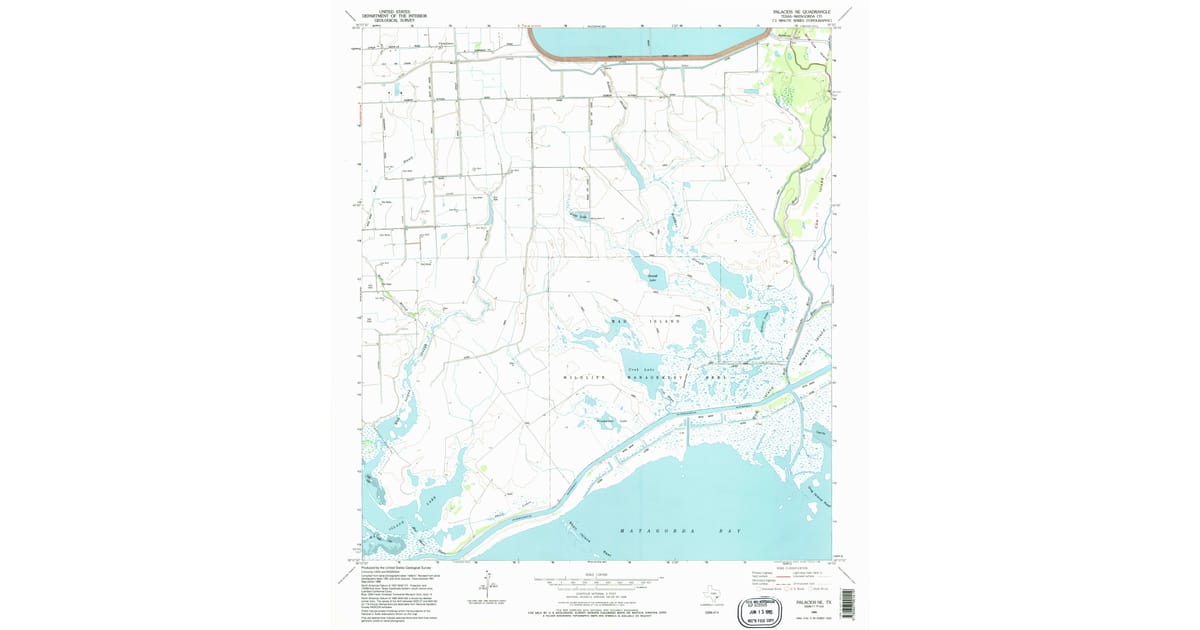 1995 Map of Palacios NE, Matagorda County, TX — High-Res | Pastmaps