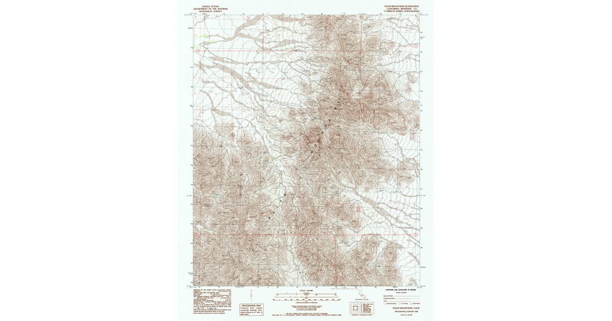 1985 Map of Palen Mountains, Riverside County, CA — High-Res | Pastmaps