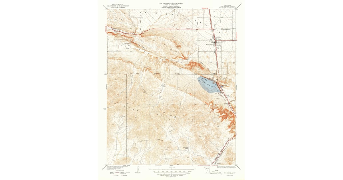1937 Map of Palmdale, CA — High-Res, 1937 Print #4 | Pastmaps