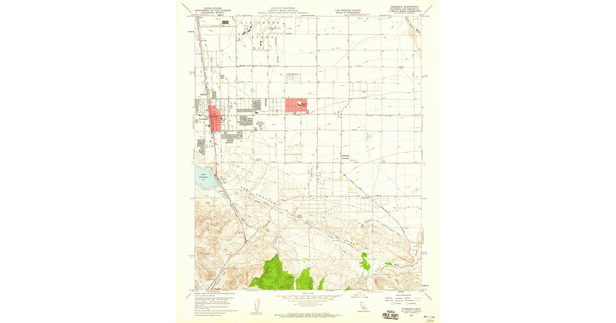 1958 Map of Palmdale, CA — High-Res | Pastmaps