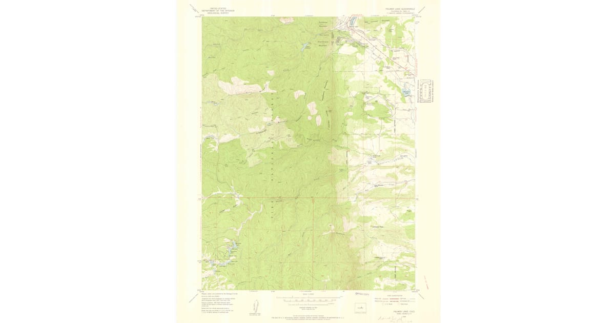 1954 Map of Palmer Lake, CO — High-Res | Pastmaps