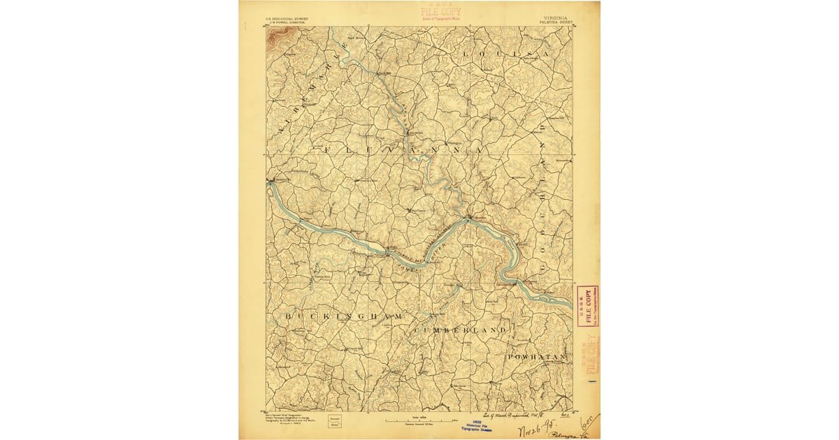 1895 Map of Palmyra, VA — High-Res | Pastmaps