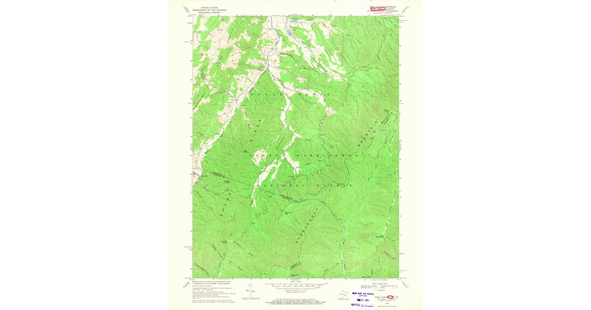 1969 Map of Palo Alto, Pendleton County, WV — High-Res | Pastmaps