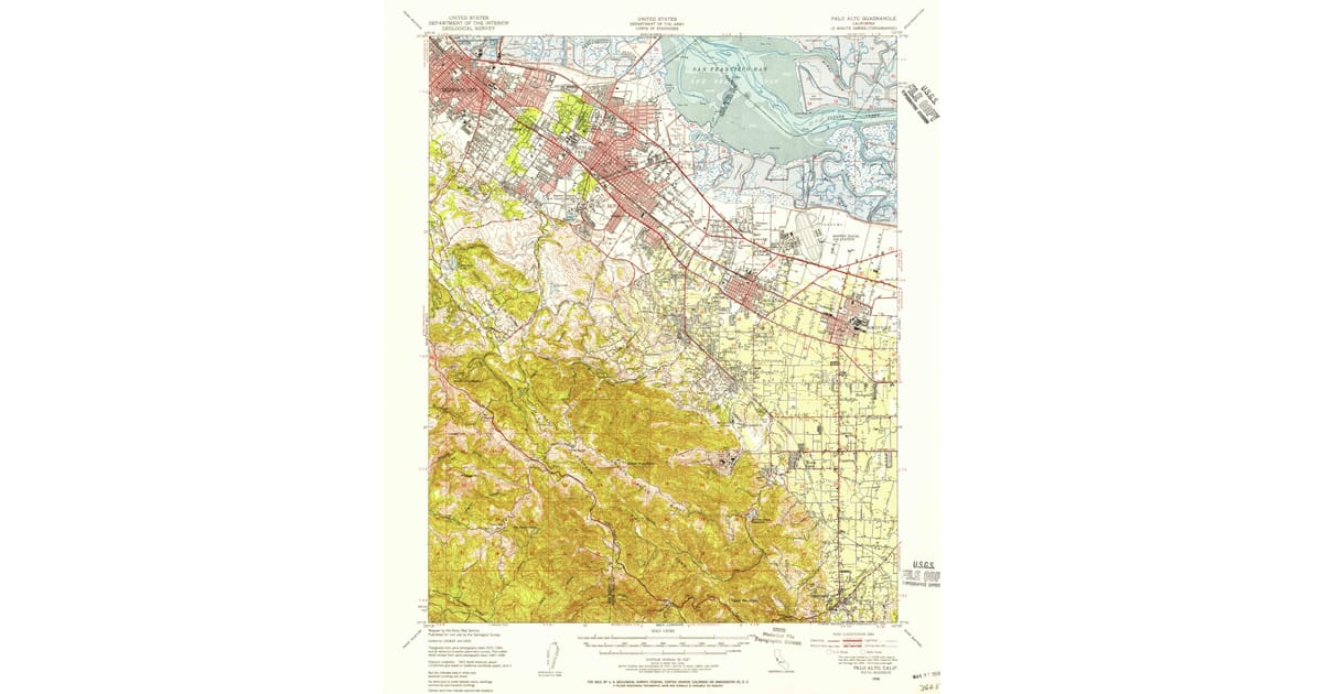 1948 Map of Palo Alto, CA — High-Res | Pastmaps
