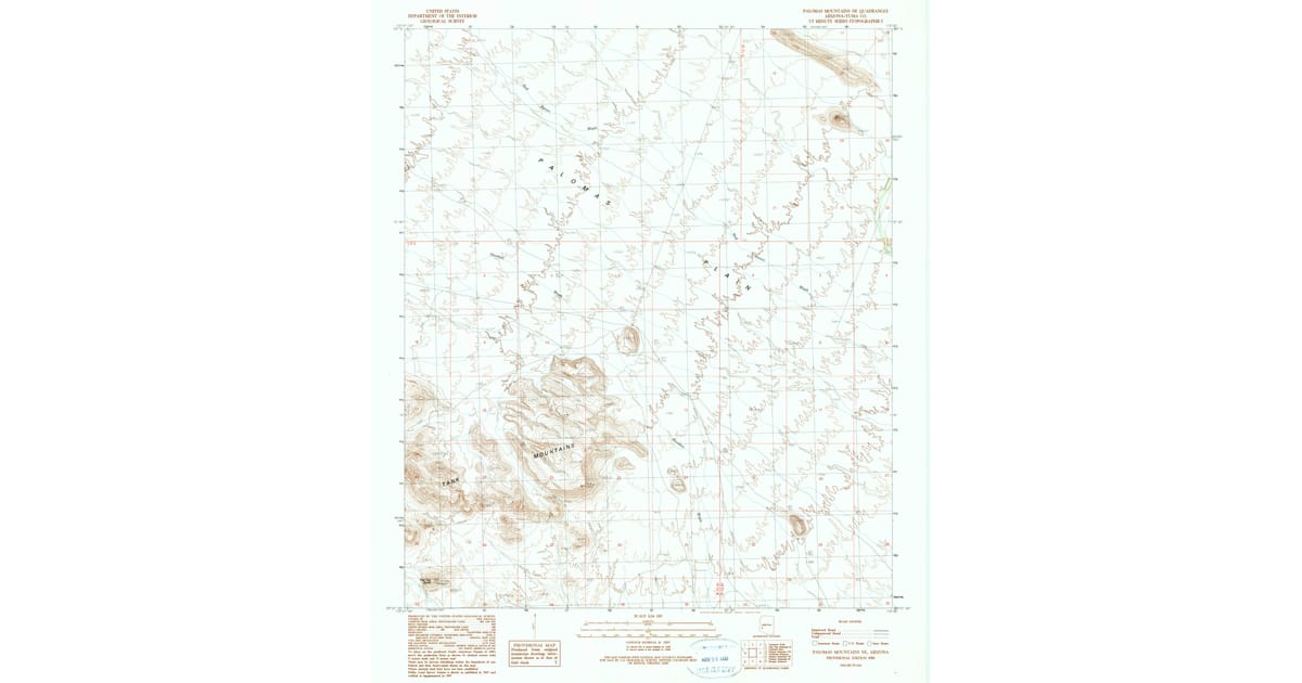 1990 Map of Palomas Mountains NE, Yuma County, AZ — High-Res | Pastmaps