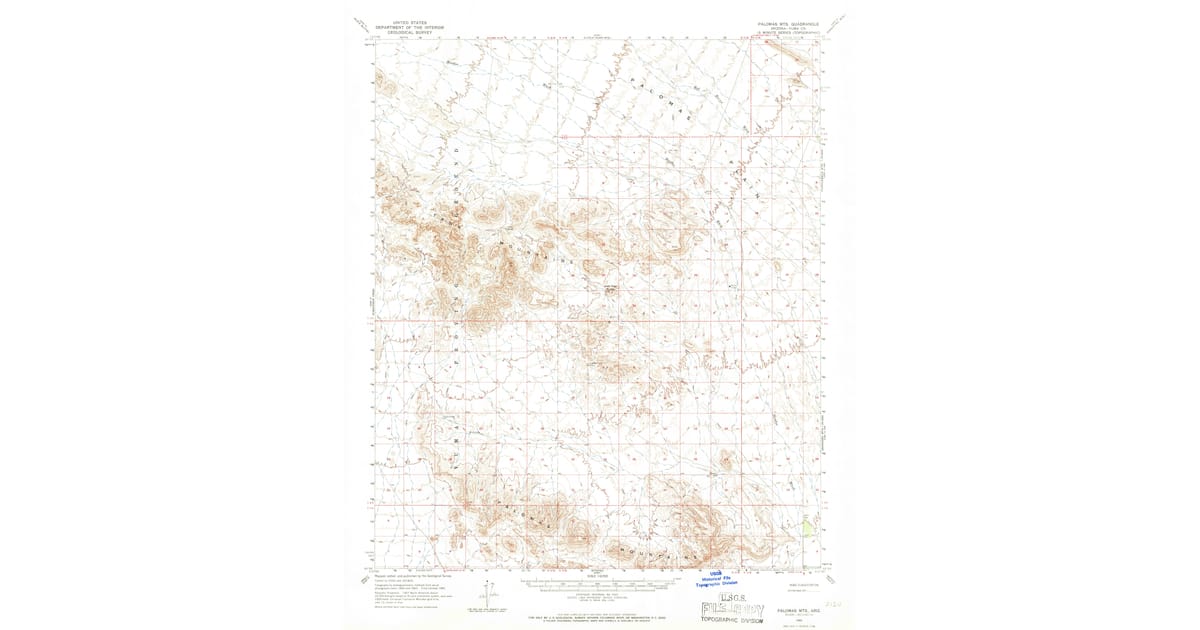 1965 Map of Palomas Mts, Yuma County, AZ — High-Res | Pastmaps