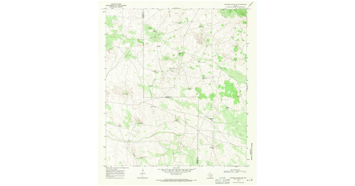 1968 Map of Palomas Ranch SW, Brooks County, TX — High-Res | Pastmaps