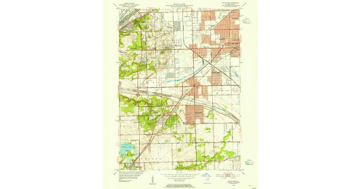 1950s Maps of Brook Lane, Palos Park | Pastmaps