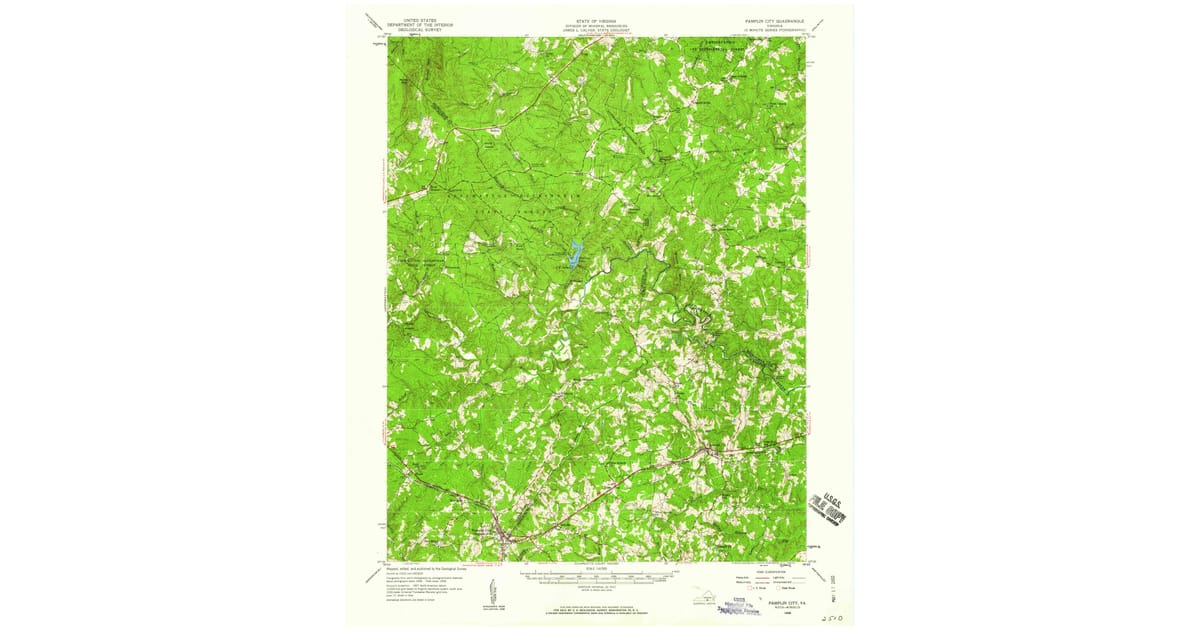 1958 Map of Pamplin City, VA — High-Res | Pastmaps