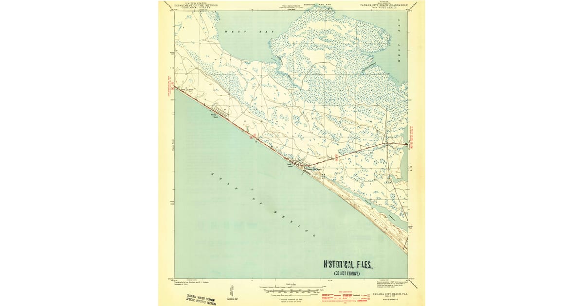 Old Maps of Bid-A-Wee, Panama City Beach for Academic Research | Pastmaps