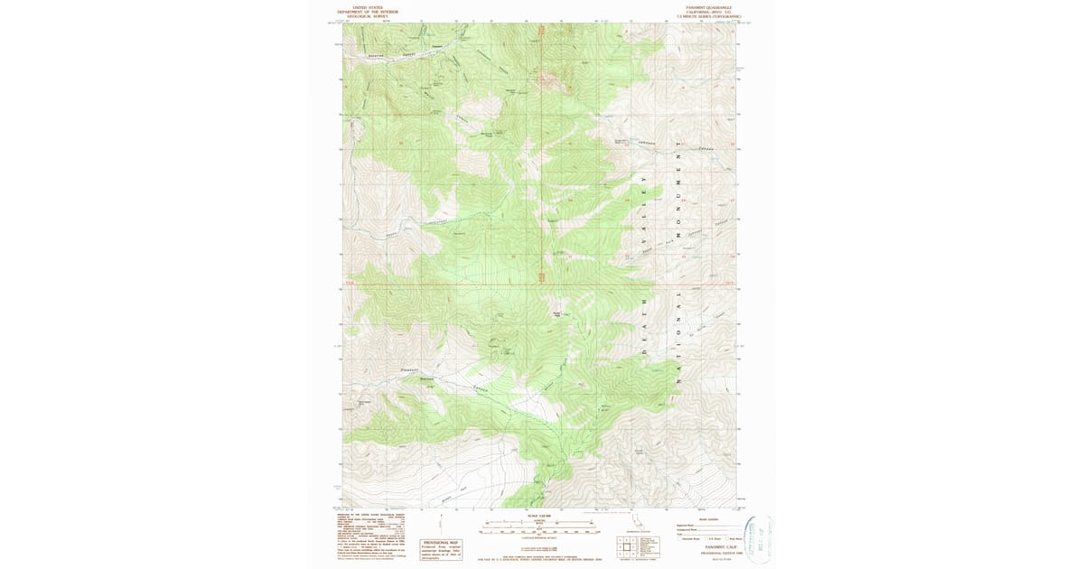 1988 Map of Panamint, Inyo County, CA — High-Res, 1988 Print #2 | Pastmaps