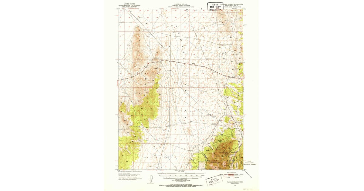 1951 Map of Pancake Summit, White Pine County, NV — High-Res | Pastmaps
